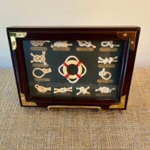 Accents | Mini Wood Frame Shadow Box With 12 Nautical Sailor Rope Knots ...